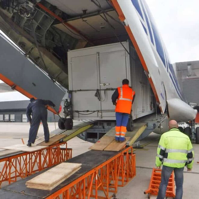 Expedites loading of large cargo containers – Wing Lift – Container Carrier
